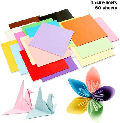SAFESEED Supper Quality Square Origami Paper Double Sides Solid Color ...