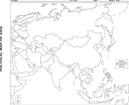 Flipkart.com | akanksha's Political Map of Asia (50 Sheets) Blank A4 70 ...