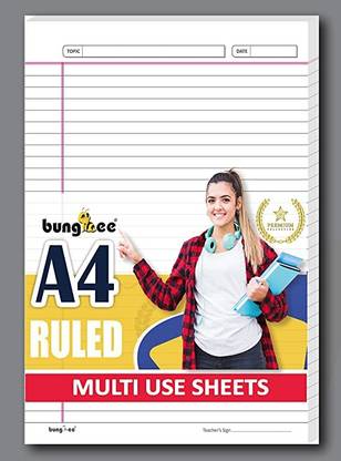 Flipkart.com | Bungbee A4 Ruled Sheets Two Side Non Punched 100 Sheets ...