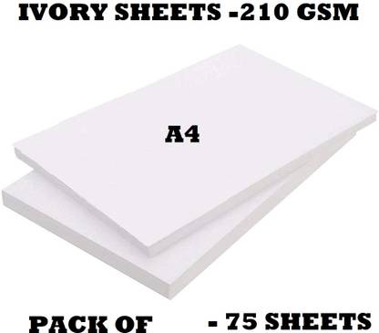 Flipkart.com | SKYGOLD 210GSM A4 SIZE WHITE UNRULED IVORY SHEETS PACK ...