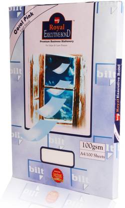 Flipkart.com | bilt 100 GSM Royal Executive Bond 100 GSM PINK A4 100 ...