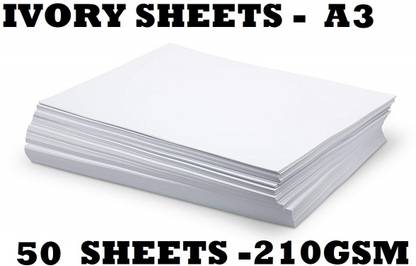 Flipkart.com | SKYGOLD 210 GSM A3 SIZE UNRULED WHITE IVORY SHEETS PACK ...