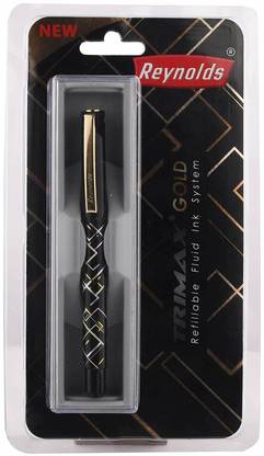 Reynolds TRIMAX GOLD REFILLABLE FLUID INK SYSTEM-BLACK PACK OF 6 Roller ...
