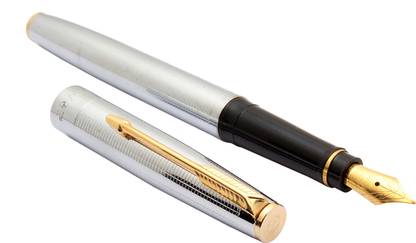 Ledos Oliver 48 Cornet Stainless Steel Golden Trims Black Grip Fountain ...