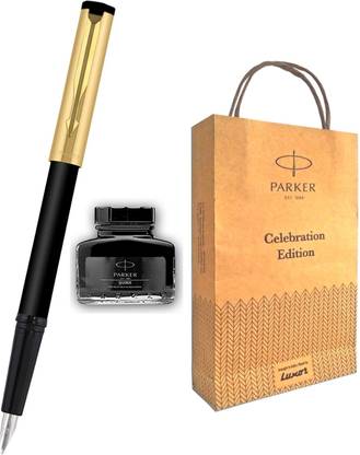PARKER BETA PREMIUM Gold FOUNTAIN PEN GT With Gift Bag Fountain Pen ...