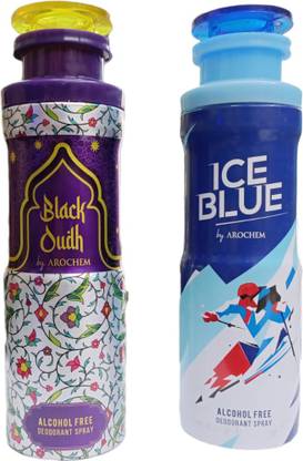 AROCHEM BLACK OUDH 200ML DEODRANT AND ICE BLUE 200ML DEODRANT COMBO ...