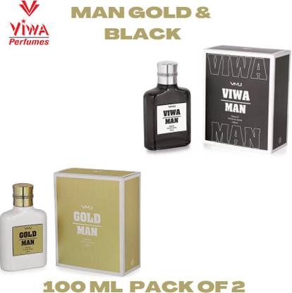 Buy VIWA Black Man & Gold Man Apparel Perfume Spray 100ML Each (Pack of ...