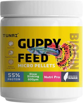 TUNAI Guppy Feed Micro Pellets 600 Micron Aquarium Fish Food Fortified ...