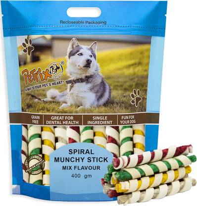 Petrix Spiral Munchy Sticks Chicken, Mutton, Natural, Mint Mix Flavour ...