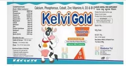 KELVIGOLD Chelated Liquid Calcium for Cow, Buffalo (With Gluconeogenic ...