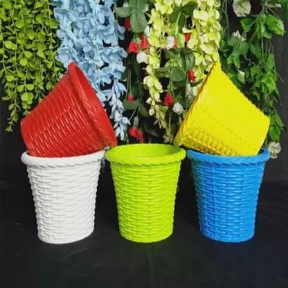 BLACKBEE Follower Pot ( Set of 6) 6 inch, Multicolor Designing Juhi ...