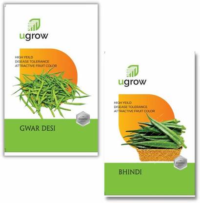 U-GROW INDIA F1 hybrid Gawar desi,lady finger okra seeds vegetable ...