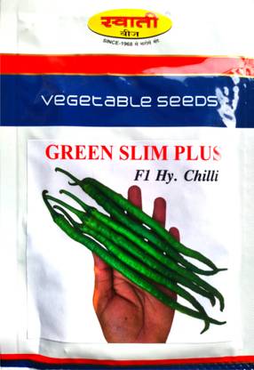 Swati Green slim Plus hybrid chilli seeds, Hybrid chilli seeds, Mirchi ...