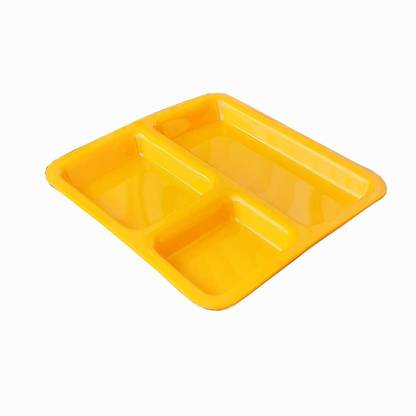 Decornt 3-Compartments Pav Bhaji Plate, (Yellow Color - Pack Of 1 ...