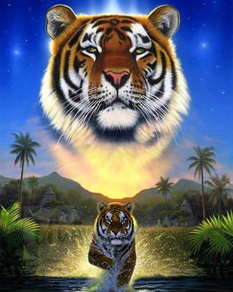 Tiger Poster | Tiger Posters for Room | Unframed | With Self Adhesive ...