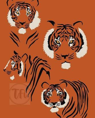 Tiger Poster | Tiger Posters for Room | Unframed | With Self Adhesive ...