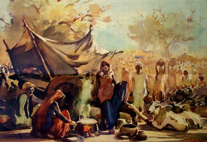 Poster Indain Rural Village Painting Digitalart sl-14400 (LARGE Poster ...