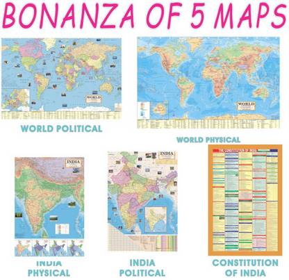 INDIA & WORLD ENGLISH MAPS (Both Political & Physical) Constitution of ...