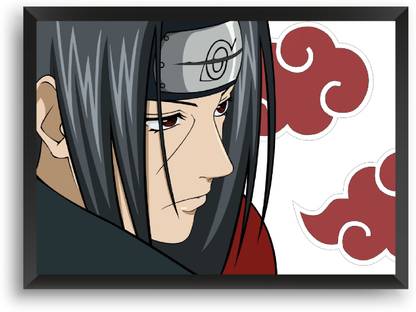 ANIME POSTER FRAME - ITACHI UCHIHA NARUTO - Black Framed Wall Poster ...