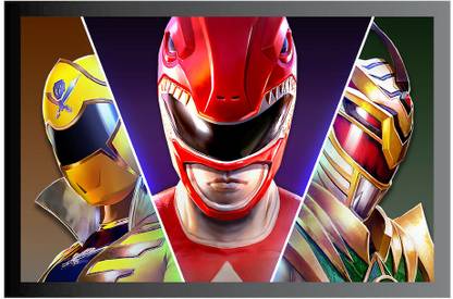 Power Rangers Frame Poster For Room Synthetic Wood Gloss Lamination F31 ...