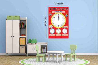 Early Learning "Time Clock" Paper Poster|Kids Education Decorative ...