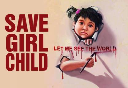 Poster Save Girl Child sl-10104 (Wall Poster, 13x19 Inch, Matte Paper ...