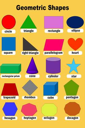 Maths Shapes Paper Paper (12 inch X 18 inch, Rolled) Paper Print ...