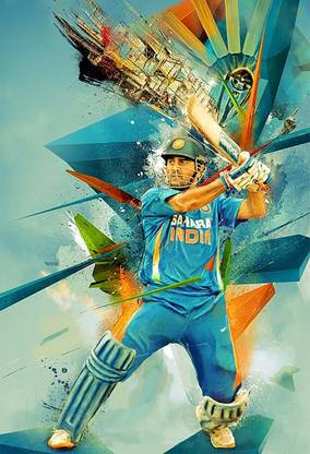 Poster Mahinder Singh Dhoni Ms Dhoni Indian Cricket Digital Art sl ...