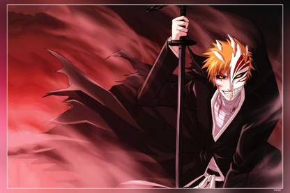 Bleach Kurosaki Ichigo Bankai Matte Finish Poster Paper Print ...