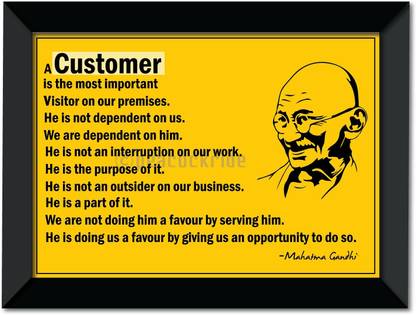 A Customer is God I Mahatma Gandhi Quotes Wall Frame A4 Fine Art Print ...