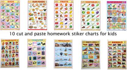 10 Sticker Charts for Kids' Homework| Multi Subject Charts| Paper Print ...