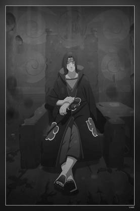 Itachi Uchiha Monochrome Graphy Flash Graphy Matte Finish Poster Paper ...