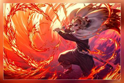 Anime Demon Slayer Kimetsu No Yaiba The Movie Mugen Train Kyojuro ...