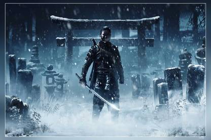 Ghost Of Tsushima Samurai Winter Sword Warrior Hd Matte Finish Poster ...