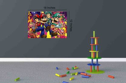 Cartoon Game Wall Poster|"Mario" Cartoon Wall Poster For Kids Room ...