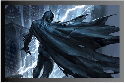 Batman Poster with Frame Gloss Lamination M82 Paper Print - Movies ...