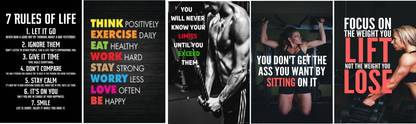 Motivational Poster Set_ of _5 Paper Poster (Poster 12X18 Inch Rolled ...