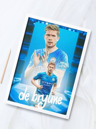 Manchester City Kevin De Bruyne KDB White Framed Poster (8x12 Inches ...