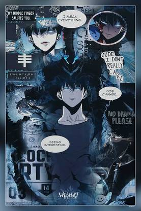 Solo Leveling Manga Animetd Hero Peanuts Matte Finish Poster Paper ...