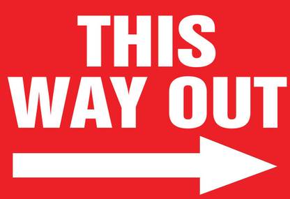 Poster This Way Out sl-15167 (LARGE Poster, 36x24 Inches, Banner Media ...