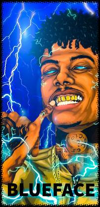 Blueface Blue Crip Rap Rapper Matte Finish Poster Paper Print ...