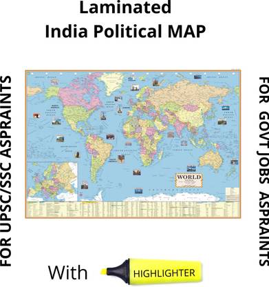 wORLD lAMINATE MAP(M2) Paper Print - Maps posters in India - Buy art ...