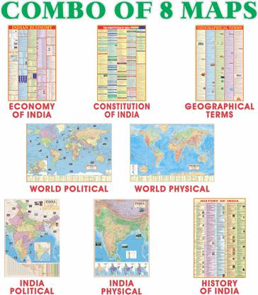 India & World Map ( Both Political & Physical ) with Constitution of ...