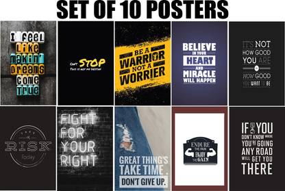 Motivational Poster Set_of_10 Posters (poster 12X18 Inch In Rolled ...