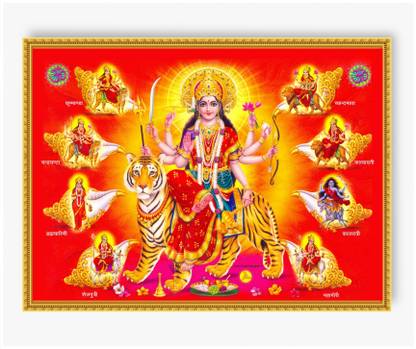 Nav Durga Maa Laminated Photo Frame Religious Frame Navratri Size: A4 ...