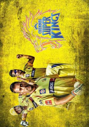 IPL Cricket Team CSK Chennai Super King M.S Dhoni Photo Poster_iplms5 ...