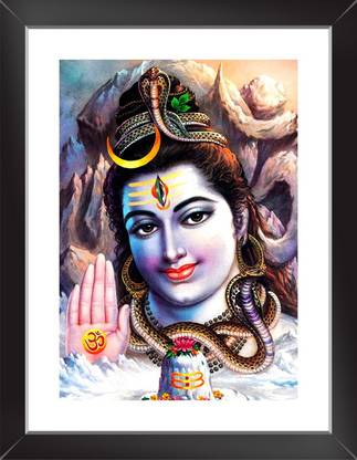 Lord Shiva Wall Poster With Framed For Home & Office Decor Print On ...