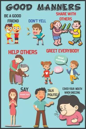 Kids Learning Sticker Poster On Good Manners Decorative Wall Sticker