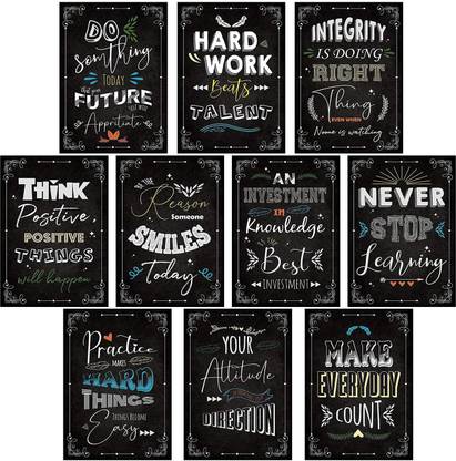 Set of 10 Motivational Quotes Wall Posters for Room Home Bedroom Gym ...