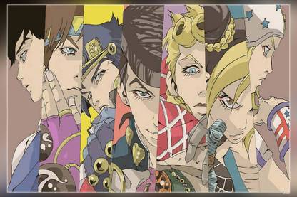 Anime Jojo'S Bizarre Adventure Collage Anime Girls Matte Finish Poster ...